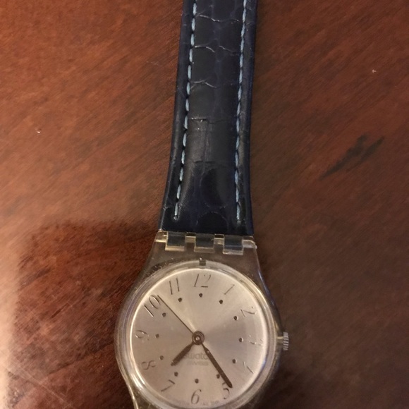 Swatch | Accessories | Blue Leather Swatch Watch With 3 New Watch ...